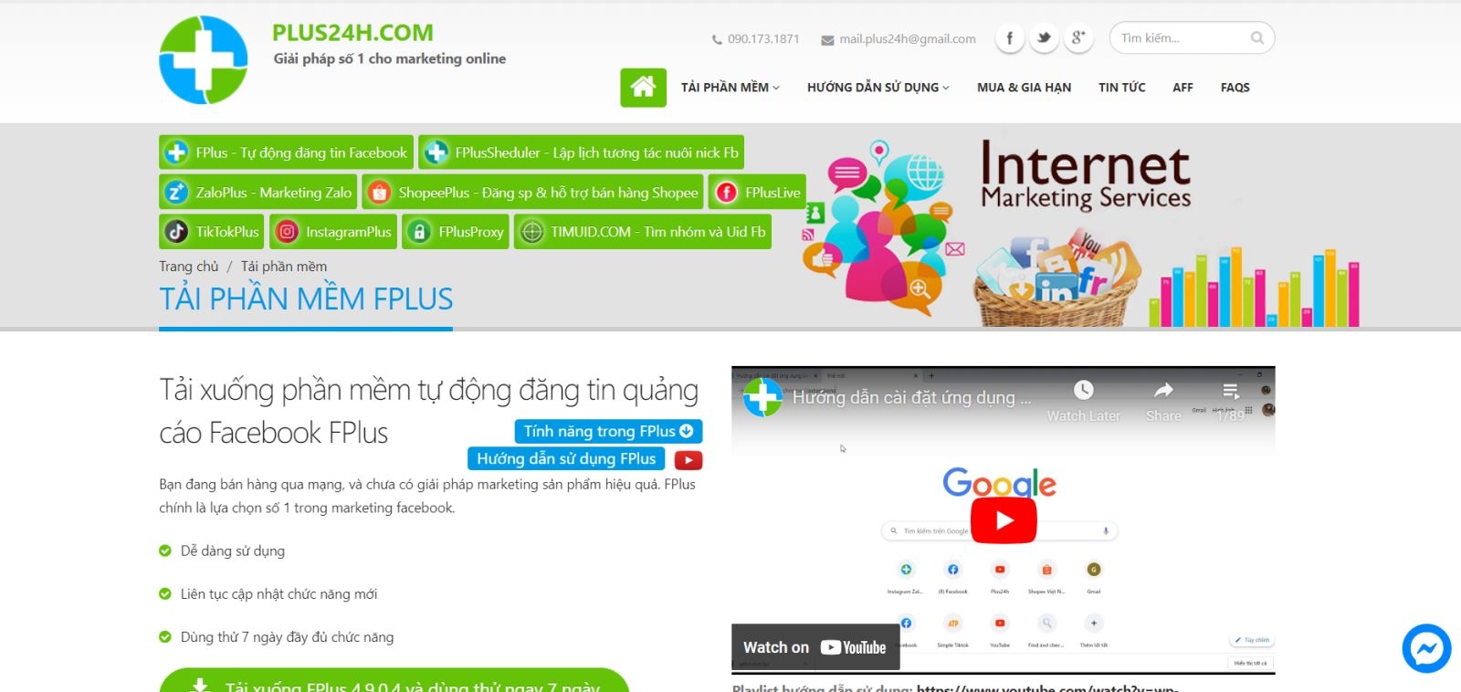 Fplus: Hỗ trợ nhắn tin, đăng bài, tương tác tự động Facebook